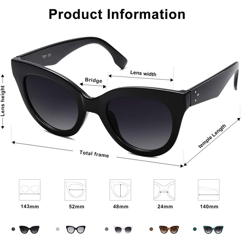 Retro Vintage Cateye Oversized Women Sunglasses Designer Glasses