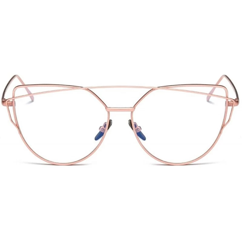 Women Twin Beams Sunglasses Classic Metal Frame Fashion Mirror