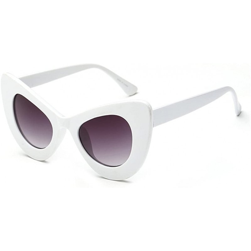 Womens Cat Eye Retro Eyewear Oversized Bold Rim Round Cateye Sunglasses